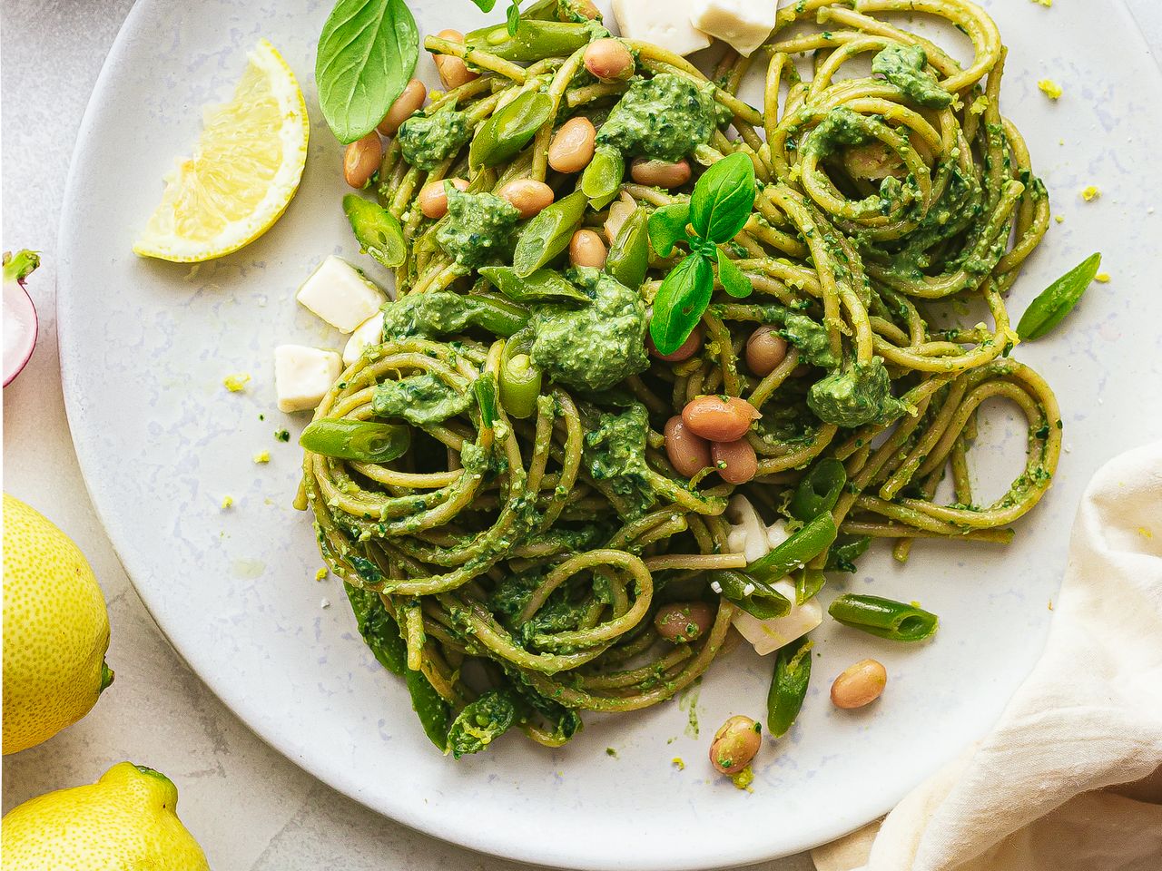 Vegan Tofu Pesto Pasta Recipe (Healthy & Creamy) | Foodaciously