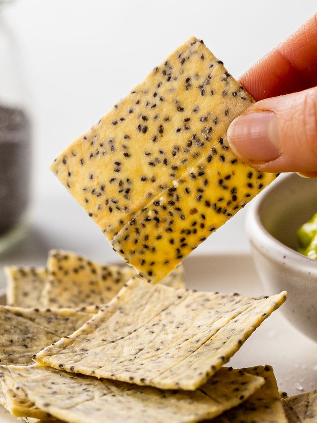 Easy Chia Seed Crackers Recipe (3-Ingredients) | Foodaciously