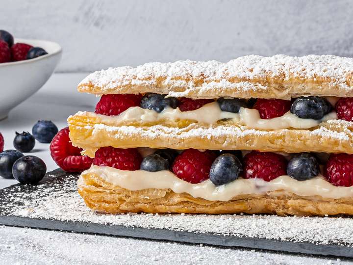 Vegan Mille-Feuille Recipe with Almond Cream | Foodaciously
