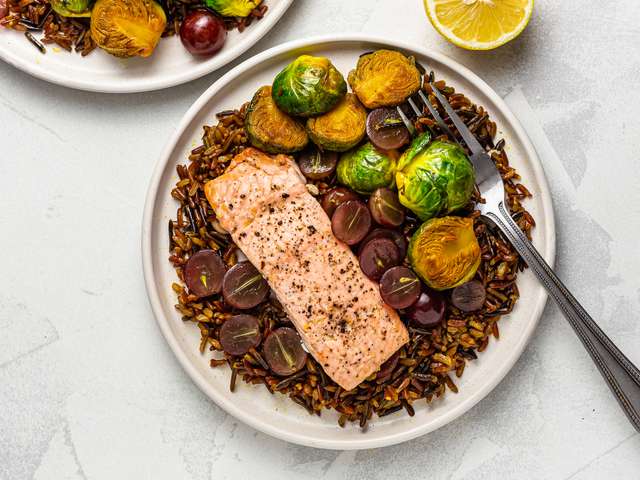 Red Rice Salmon Salad Recipe | Foodaciously