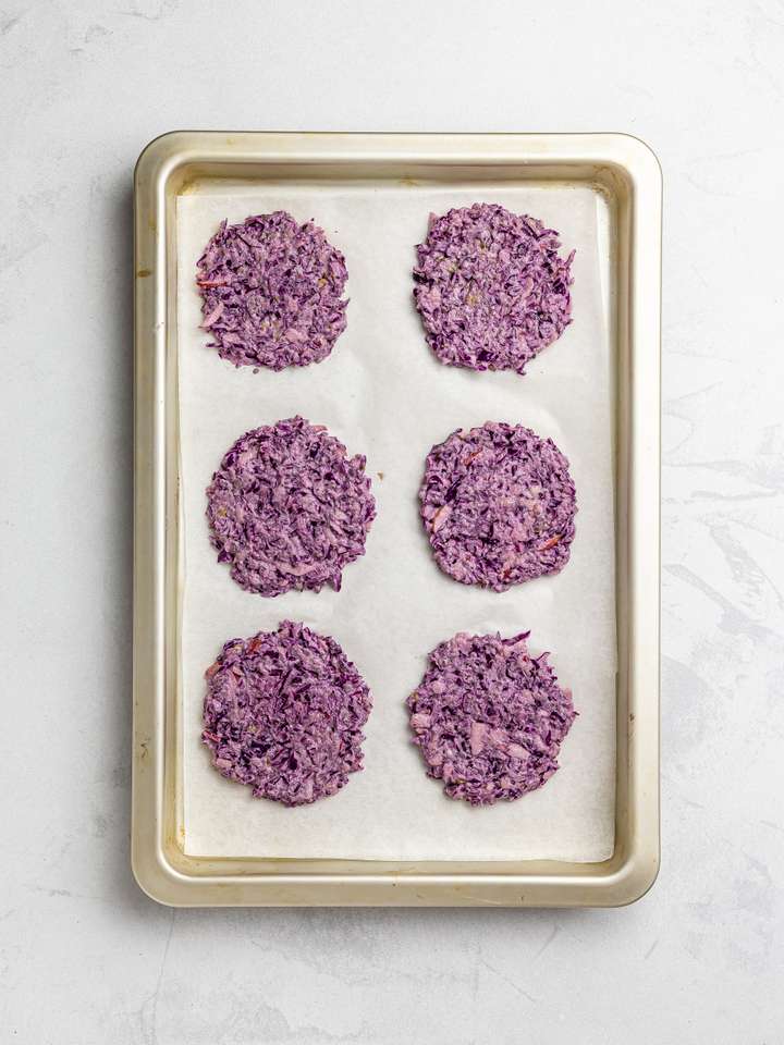 Vegan Red Cabbage Fritters (Oven-Baked) | Foodaciously