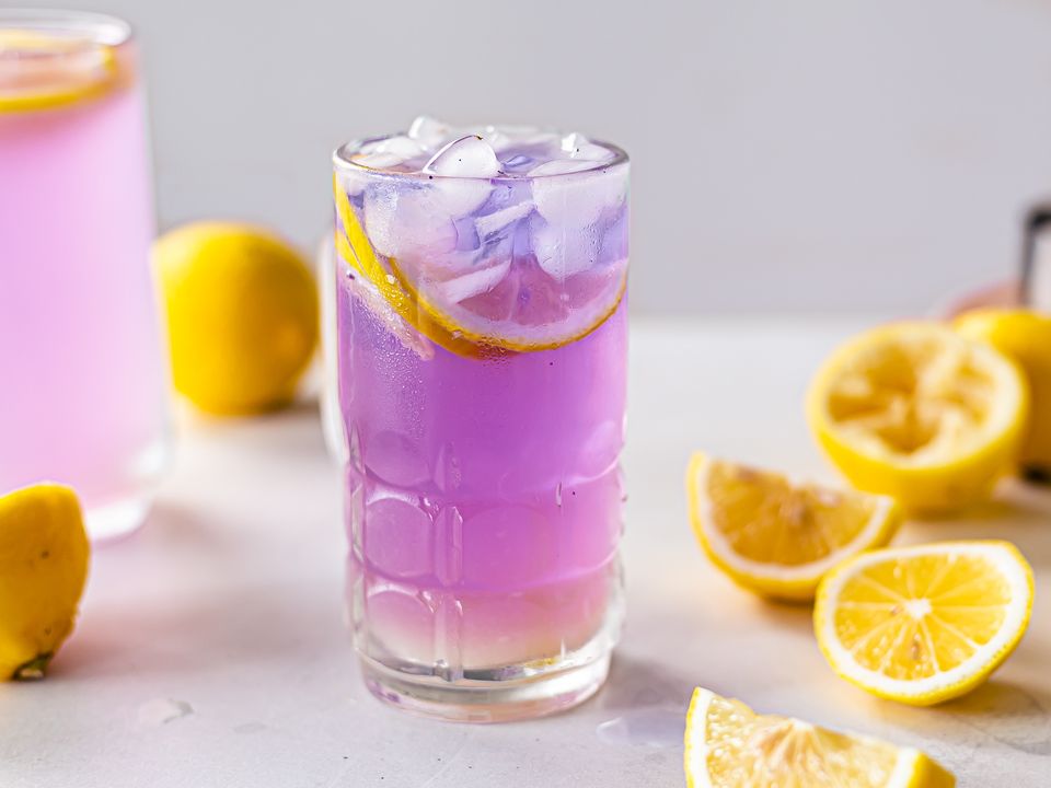Butterfly Pea Lemonade (Sugar-Free) | Foodaciously