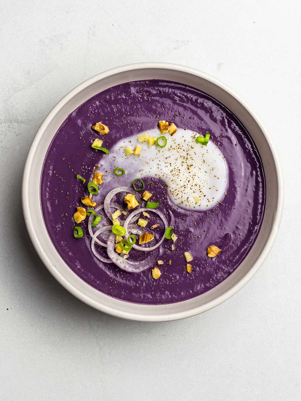 Purple Yam Soup with Ginger and Coconut | Foodaciously