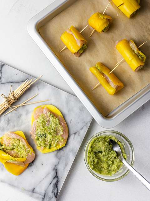 Thai Mango Chili Chicken Rolls Recipe | Foodaciously