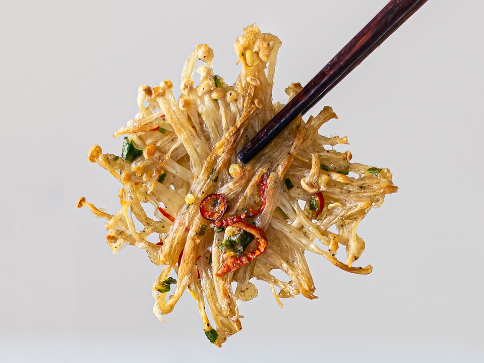 Enoki Pancakes (Vegan + GF) | Foodaciously