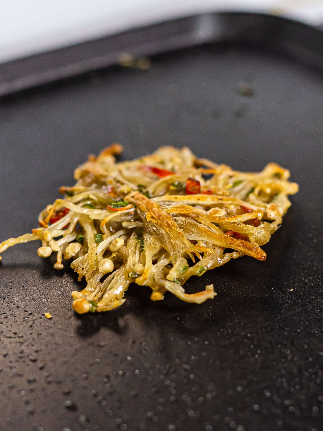 Enoki Pancakes (Vegan + GF) | Foodaciously