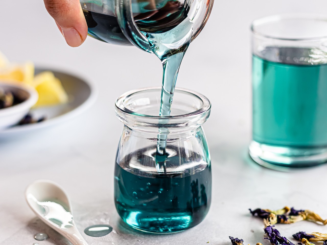 Butterfly Pea Simple Syrup (Sugar-Free Option) | Foodaciously
