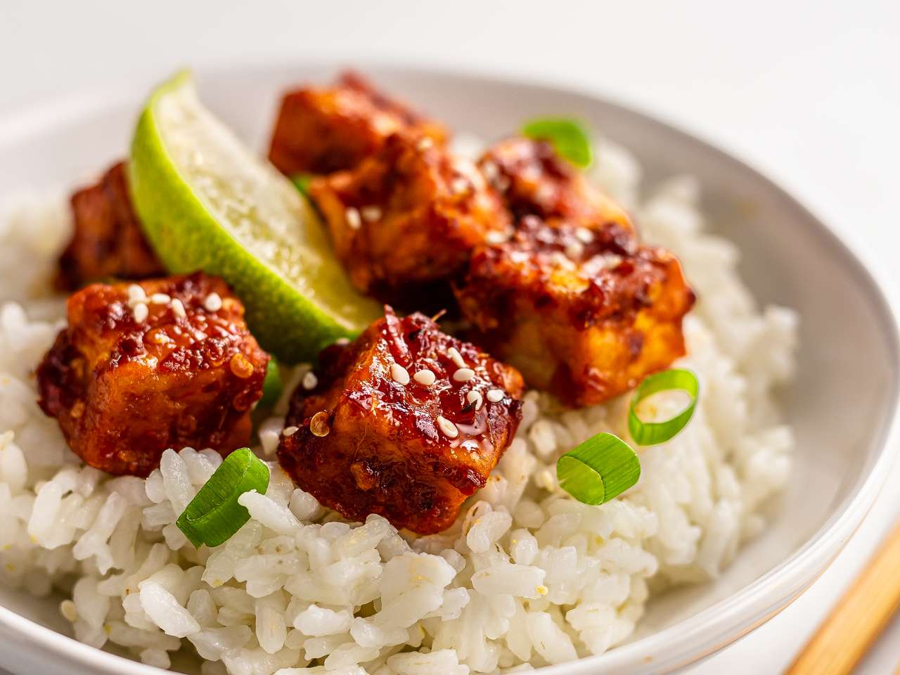 Baked Firecracker Tofu Bites | Foodaciously