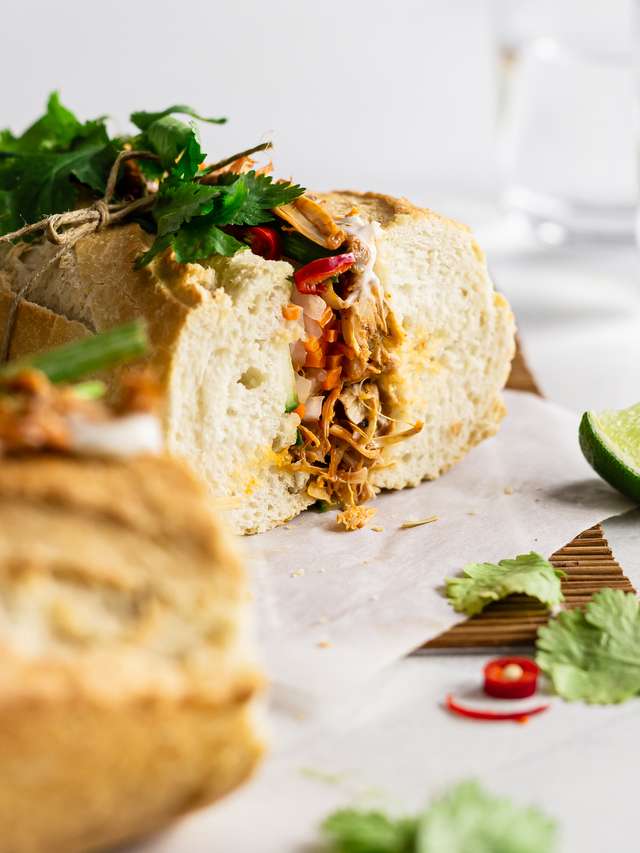 Vegan Pulled "Pork" Jackfruit Bánh Mì | Foodaciously