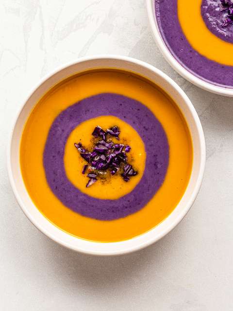 Purple Yam Soup with Ginger and Coconut | Foodaciously